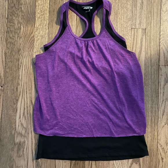 MTA Sport | Tops | Mta Sport Womens Black And Purple Layered Athletic ...
